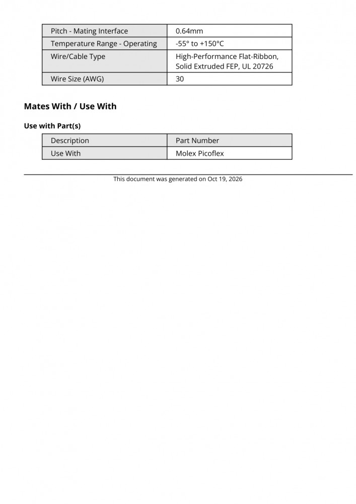 Molex product documentation page 3