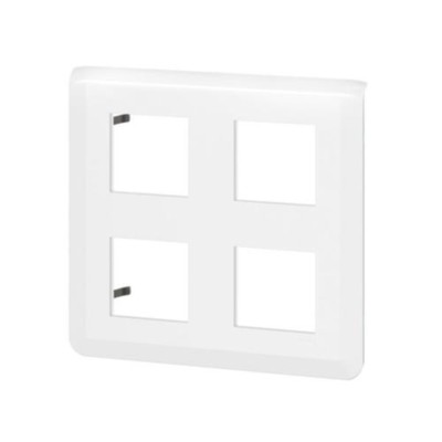 Mosaic - Plate 2x2x2 modules - White glossy thermoplastic RAL9003 - Horizontal flush-mounted cover frame 166x166mm - IK04 for sale