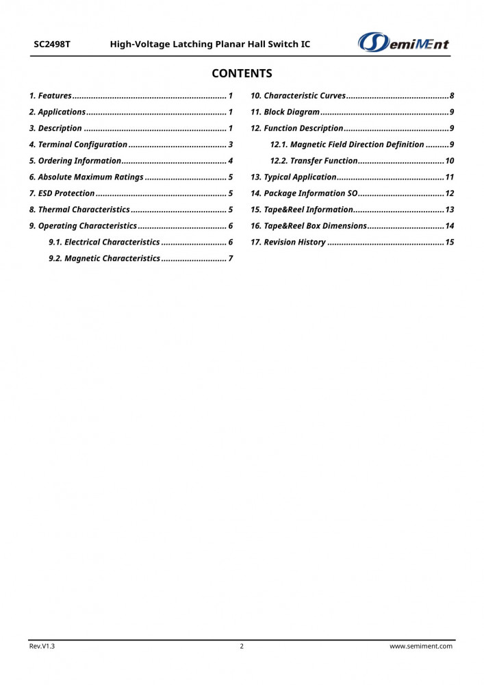 SC2498T datasheet page 2