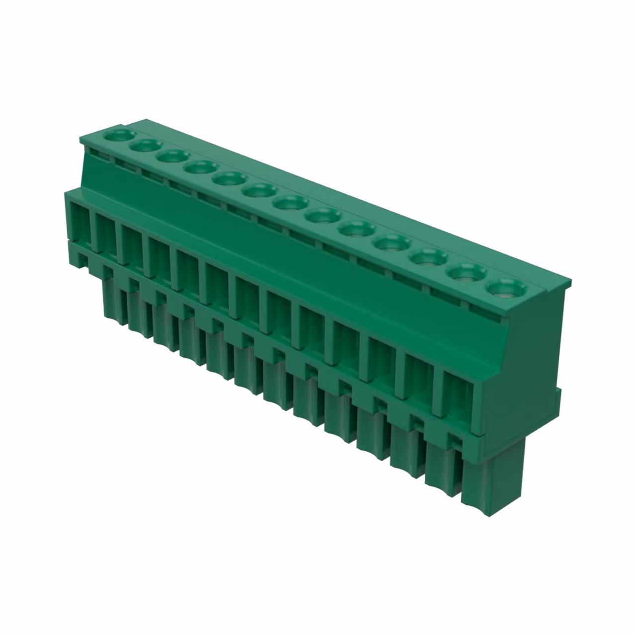 3.81mm Pitch Eurostyle Vertical Plug, with Standard Imprinting, Rear Wire Entry, Green Housing, Gold (Au) Plated, 13 Circuits for sale