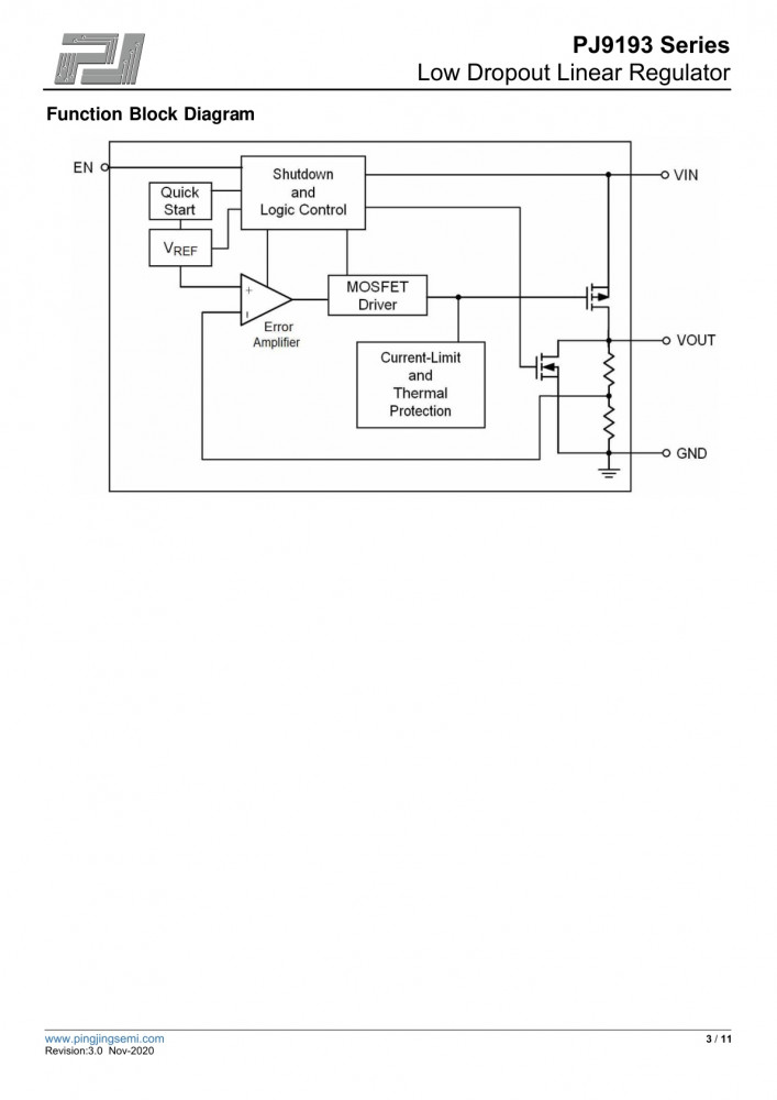 PJ9193 datasheet page 3