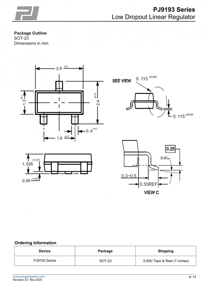 PJ9193 datasheet page 8