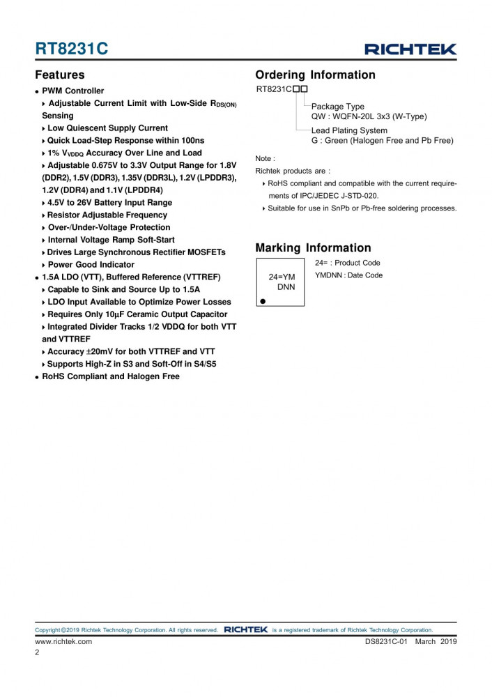 RT8231C datasheet page 2