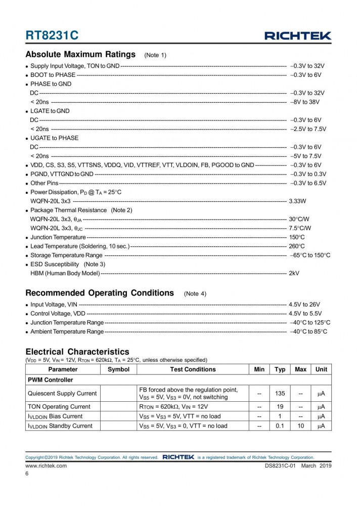 RT8231C datasheet page 6