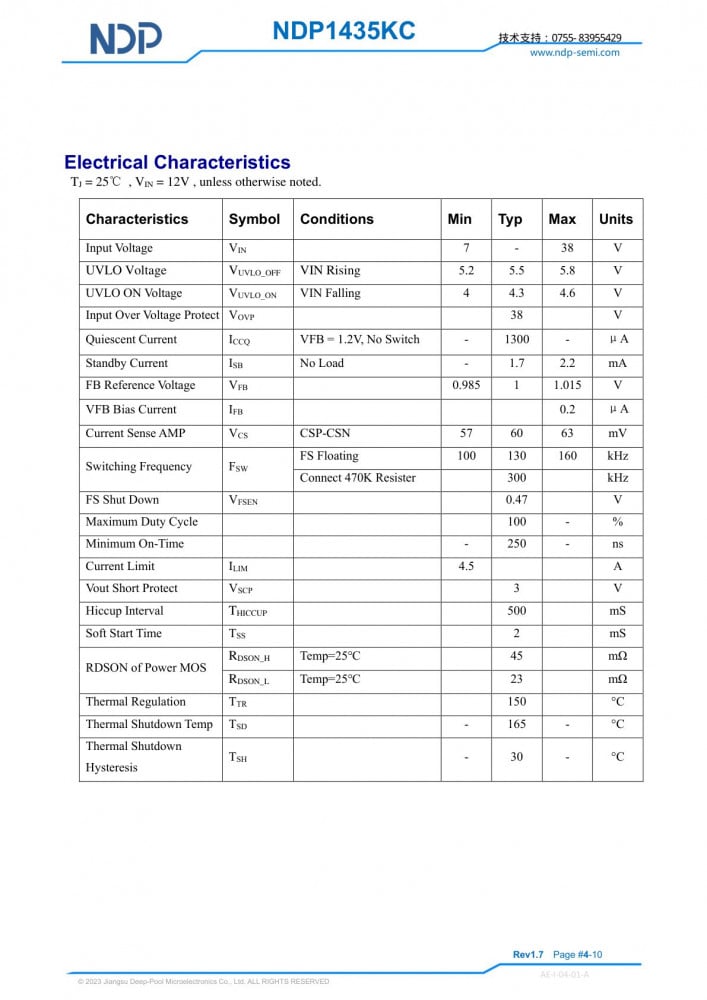 NDP1435KC datasheet page 4