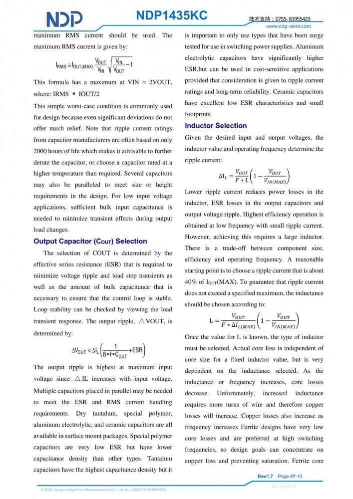 NDP1435KC datasheet page 7