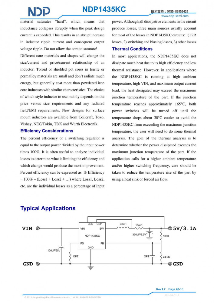 NDP1435KC datasheet page 8