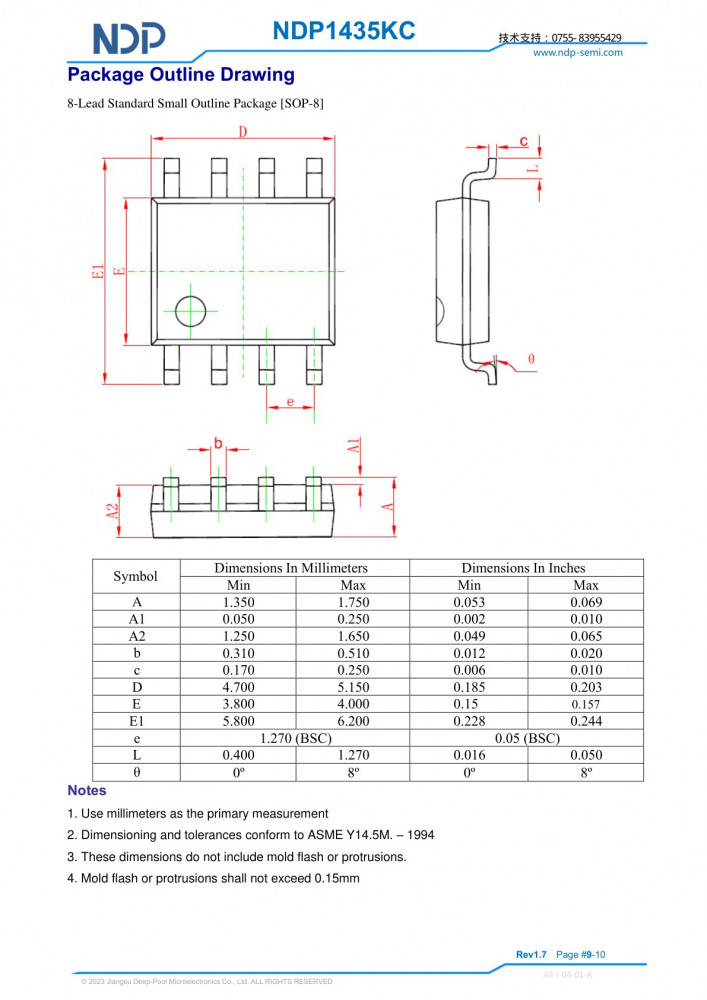 NDP1435KC datasheet page 9