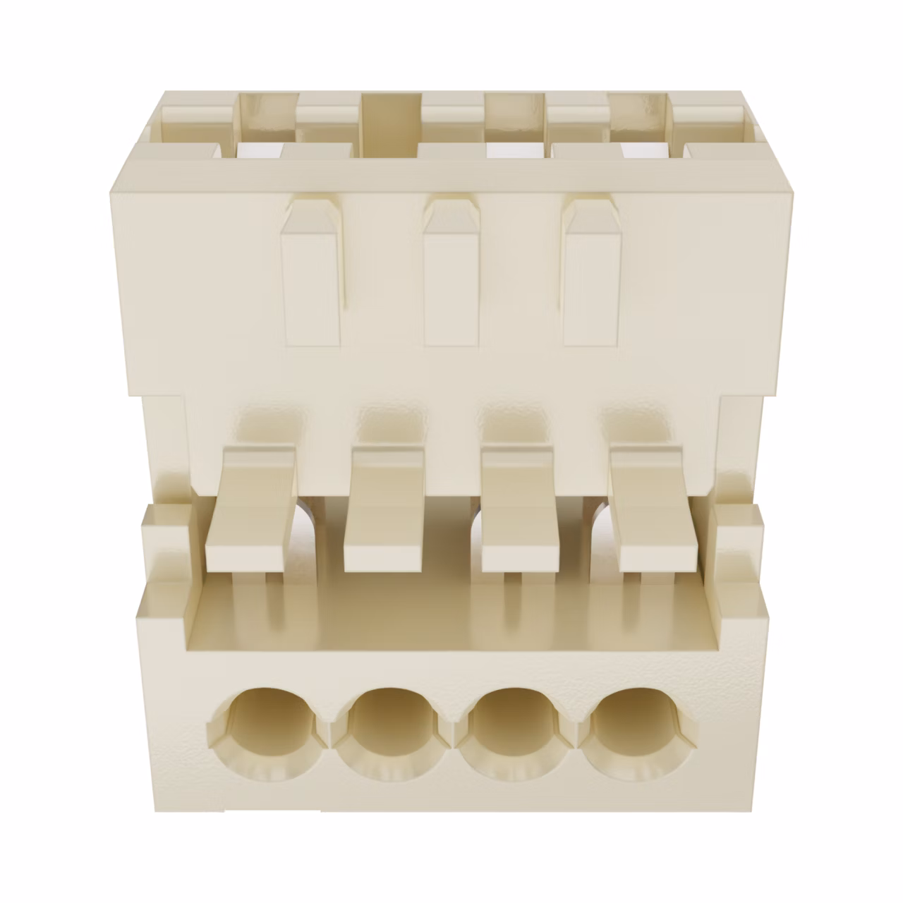 Appli-Mate RAST 2.5 Connector, 2.50mm Pitch, Female, 4 Circuits, Positions A and E Removed, Circuit 2 Voided, Locking Pips, Slotted Endwalls, Tin Plating for sale