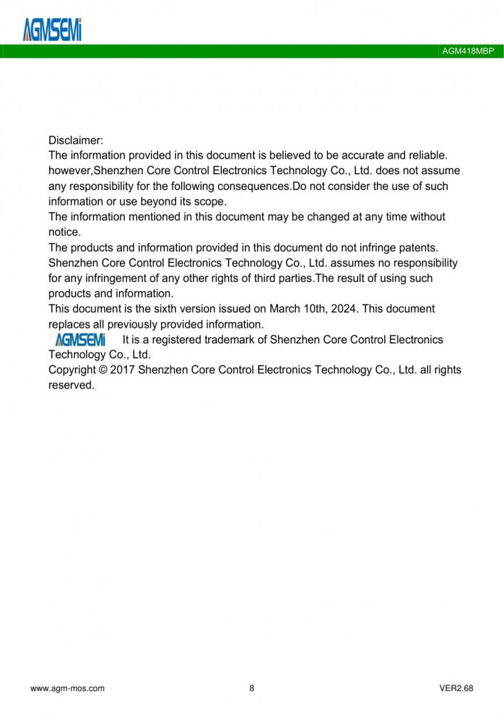AGM418MBP datasheet page 8