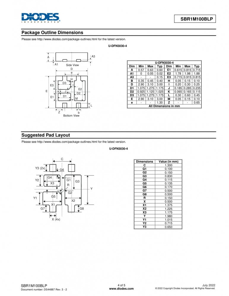 SBR1M100BLP-7 datasheet page 4