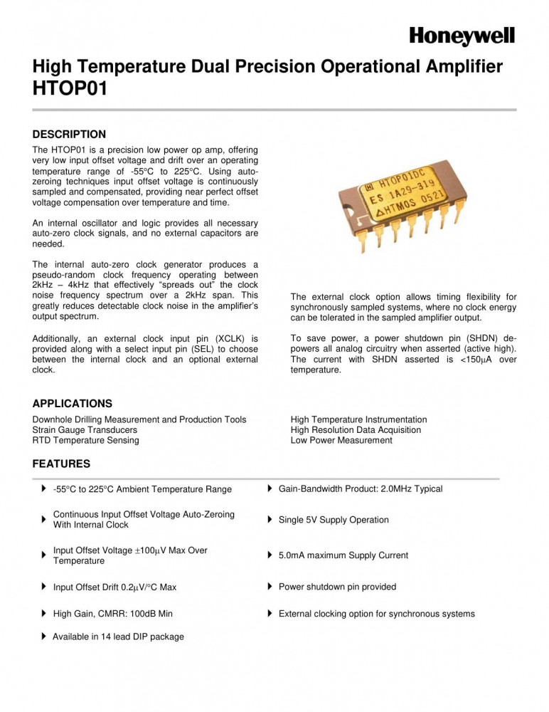 HTOP01DC datasheet page 1