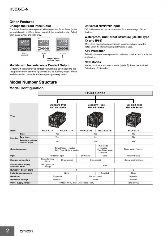 H5CX digital timer document page 2