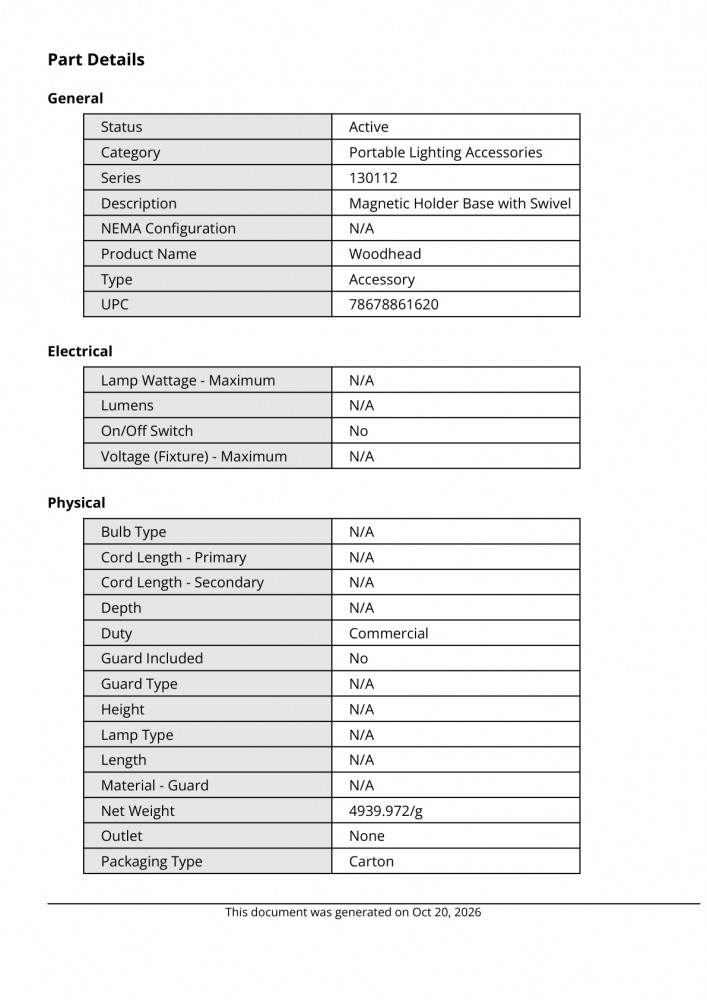 Product document image 2 for MOLEX 1301120124