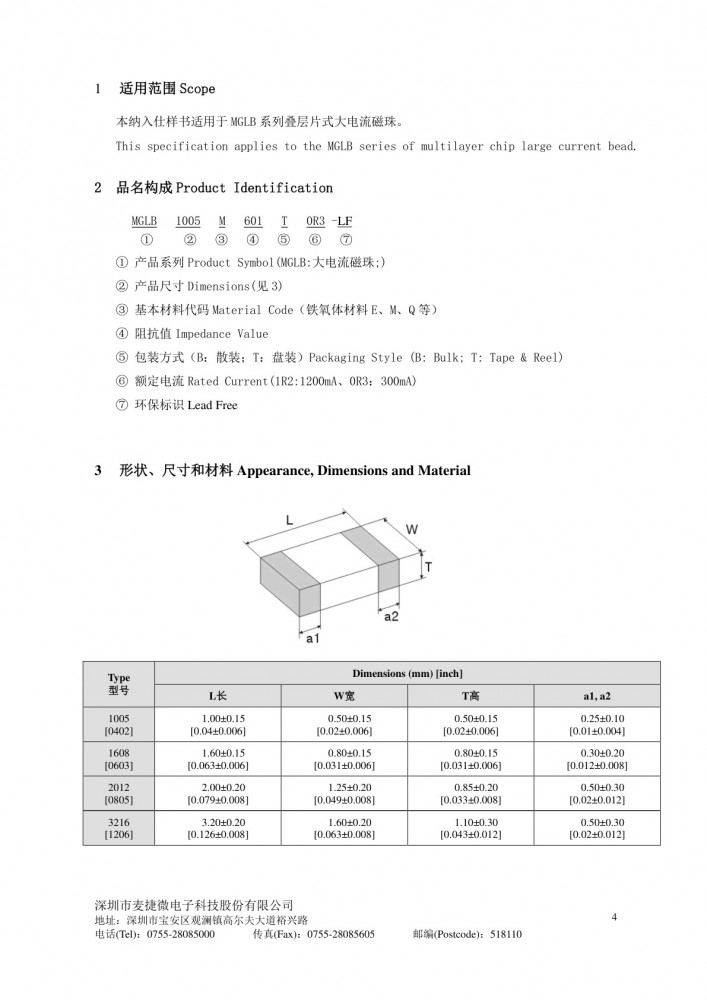 MGLB1005M601T0R3-LF specification page 4