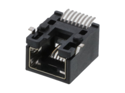 Modular Jack, Right-Angle, True Surface Mount, 8/8, Shielded, Reel