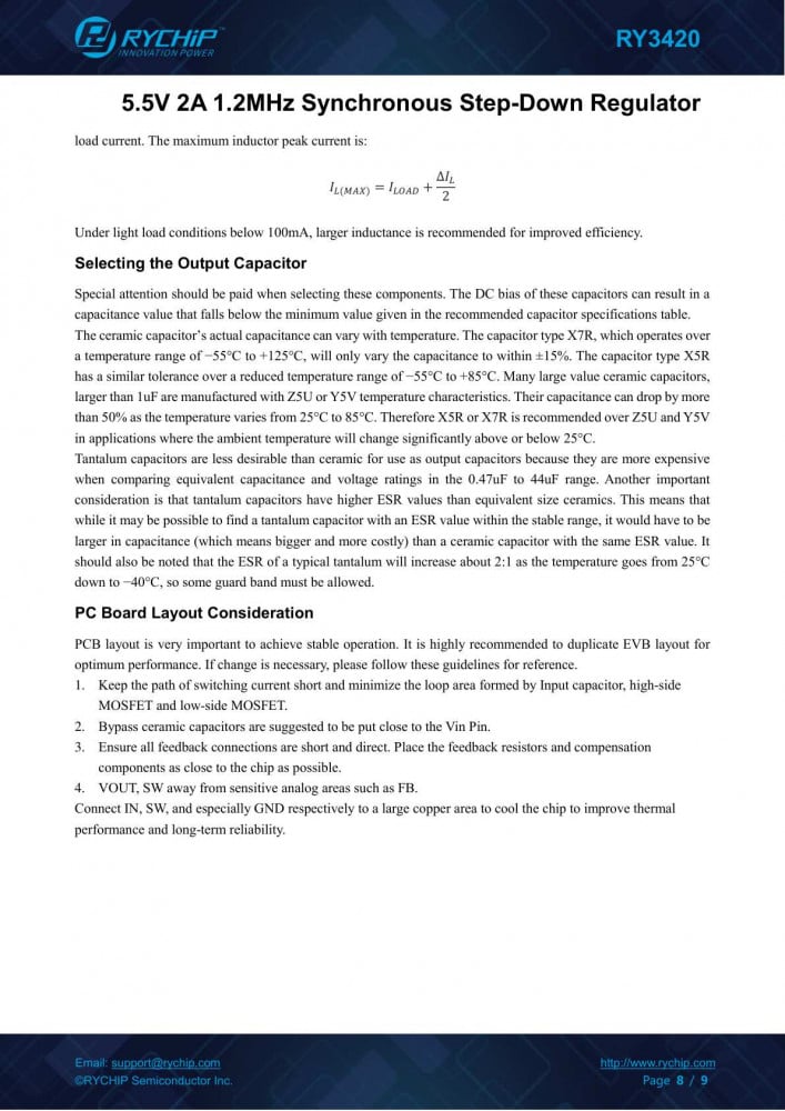 RY3420 technical document page 8