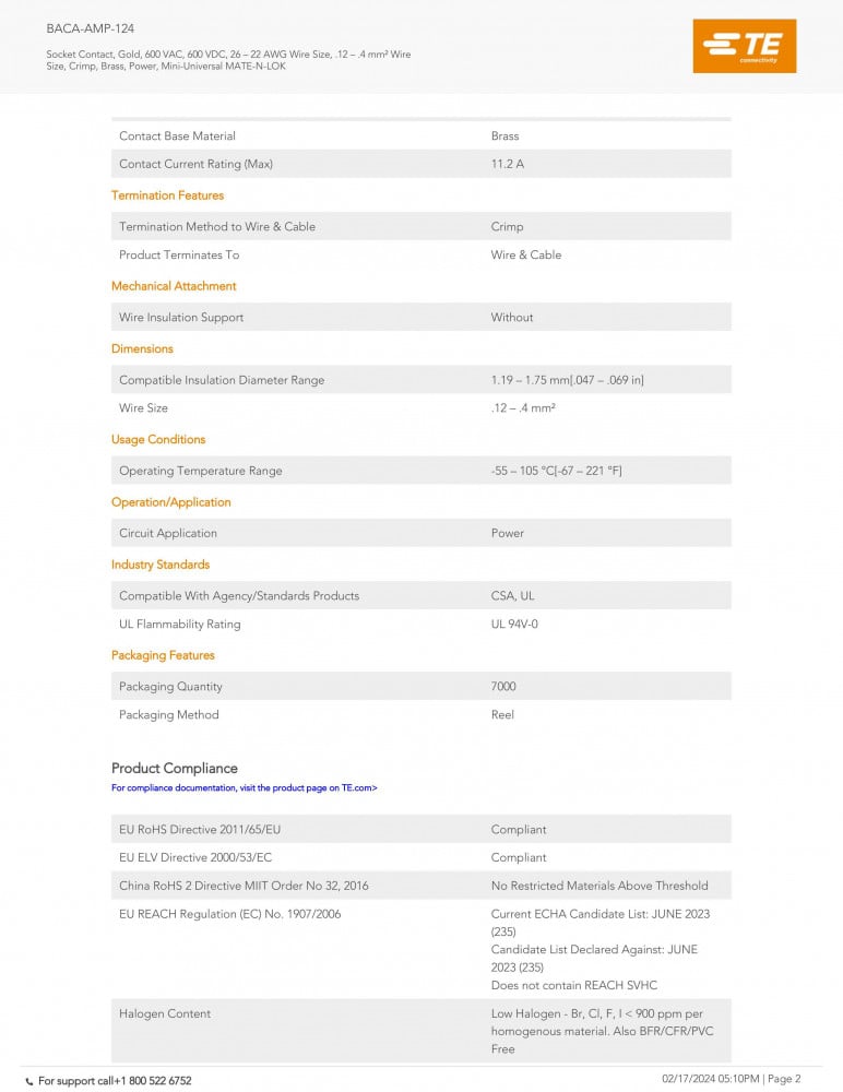 TE Connectivity 1-770902-0 document page 2