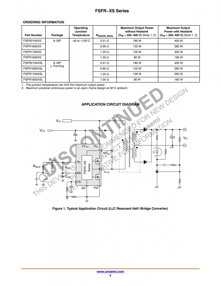 FSFR-XS datasheet page 2