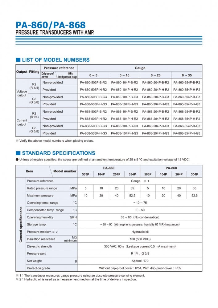 Nidec PA-868 technical document page 2