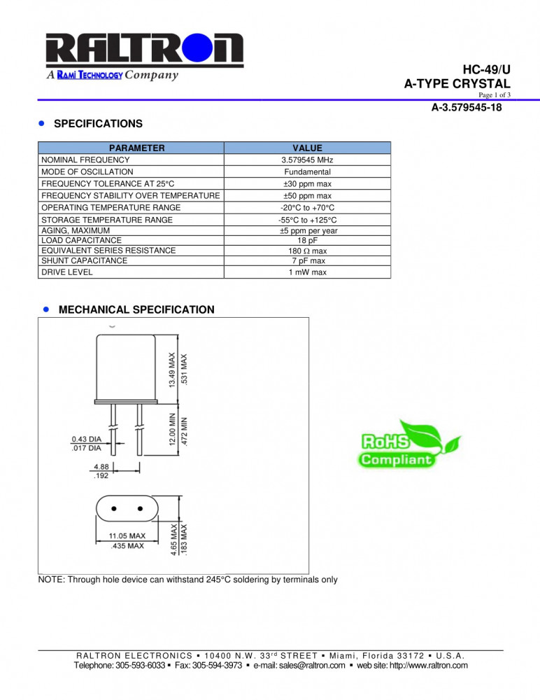 A-3.579545-18 technical document page 1