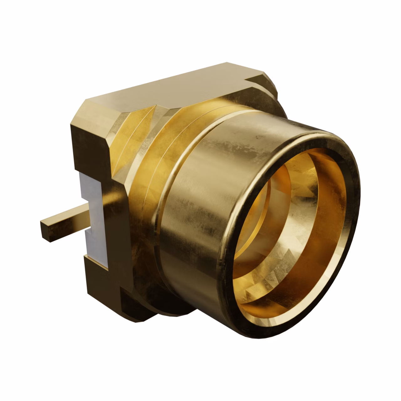 SMP Plug, Straight, Limited Detent, PCB, Surface Mount, with Right-Angle Flat Tab, without Cap, One Piece Per Bag, 50 Ohms for sale