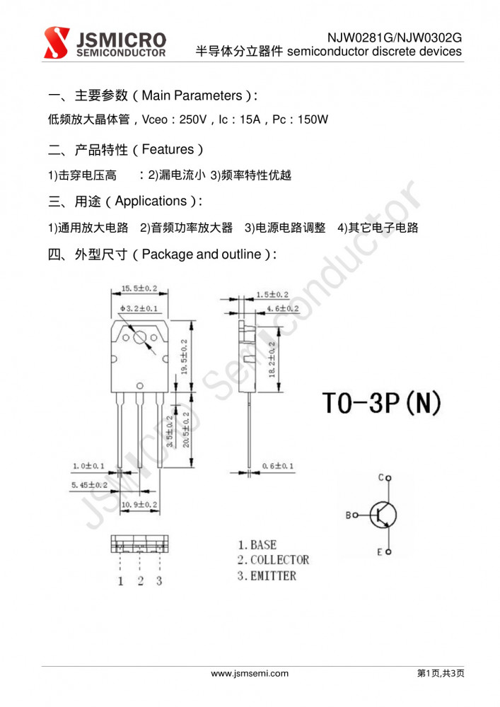 NJW0281G-JSM datasheet page 1
