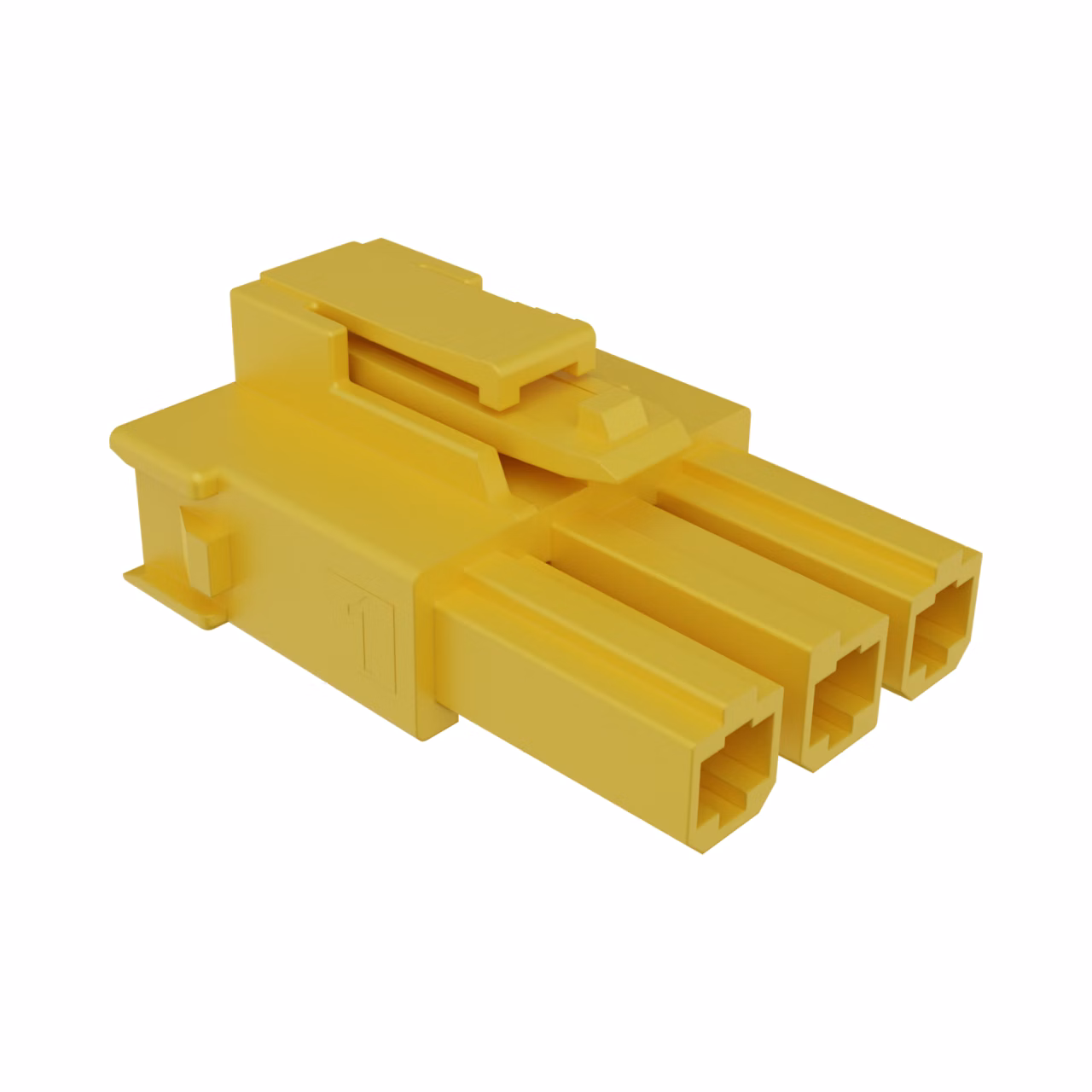 Mega-Fit ColorLock Tangless TPA-Capable Receptacle Housing, Single Row, 3 Circuit, UL 94V-0, Glow-Wire Capable, Yellow for sale