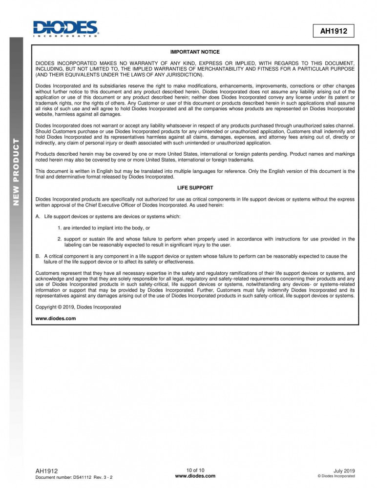 AH1912 datasheet page 10