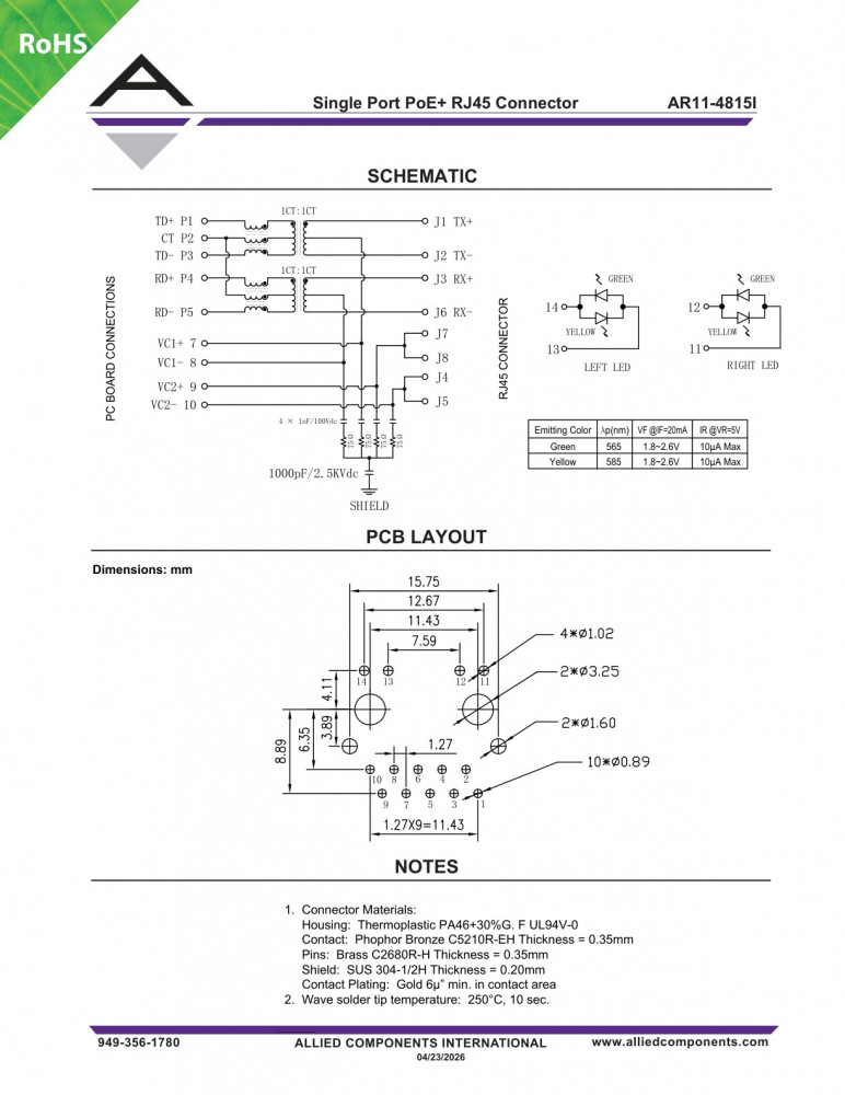 AR11-4815I datasheet page 2