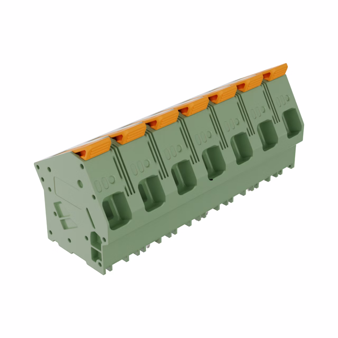 15.00mm Pitch Lever Activated Fixed Mount PCB Terminal Block, 35° Wire Entry, Left Rear Terminal, 7 Circuit for sale
