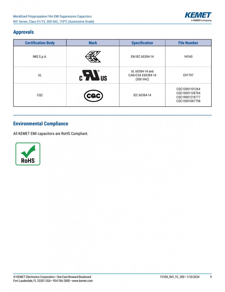 KEMET R41 datasheet page 9