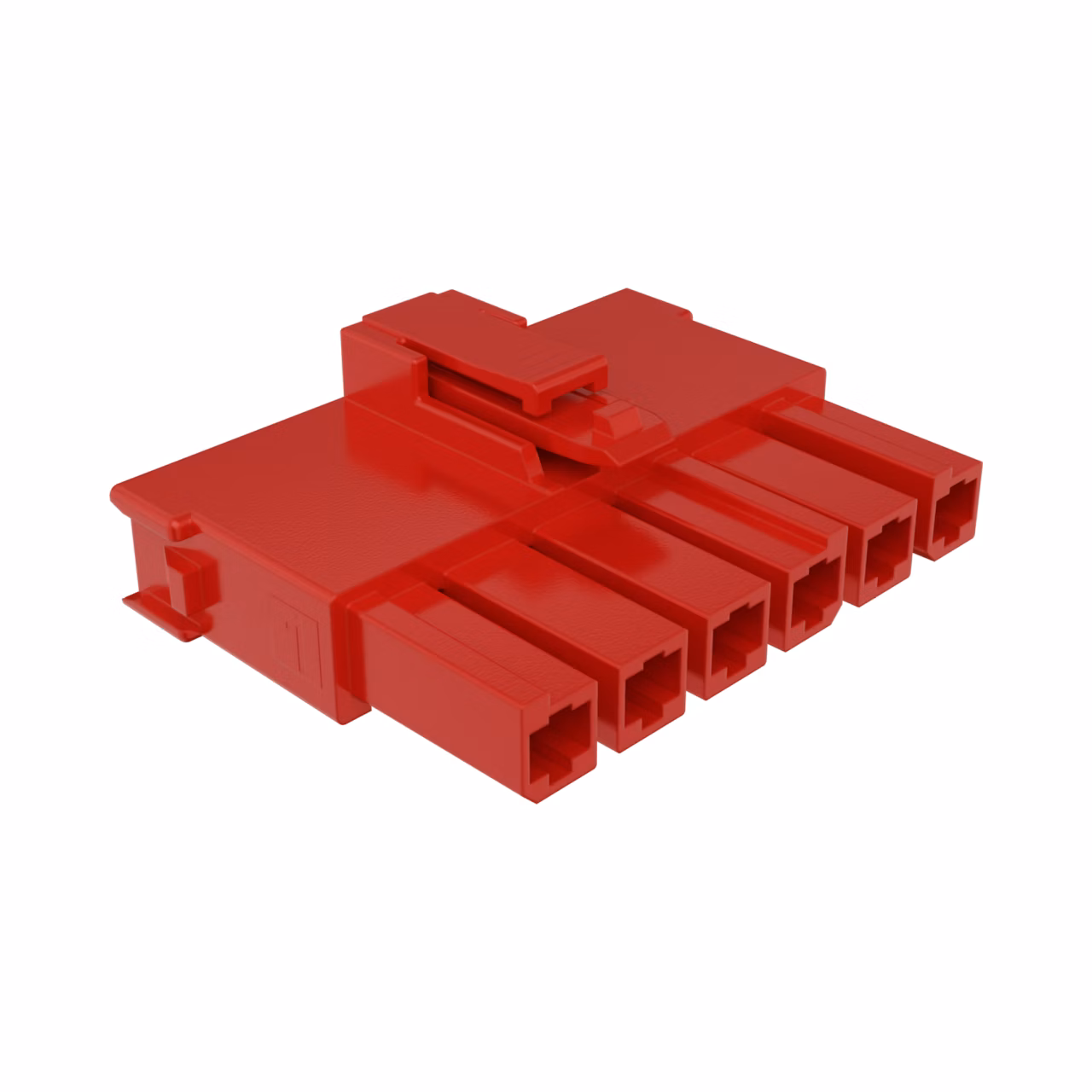Mega-Fit ColorLock Tangless TPA-Capable Receptacle Housing, Single Row, 6 Circuit, UL 94V-0, Glow-Wire Capable, Red for sale
