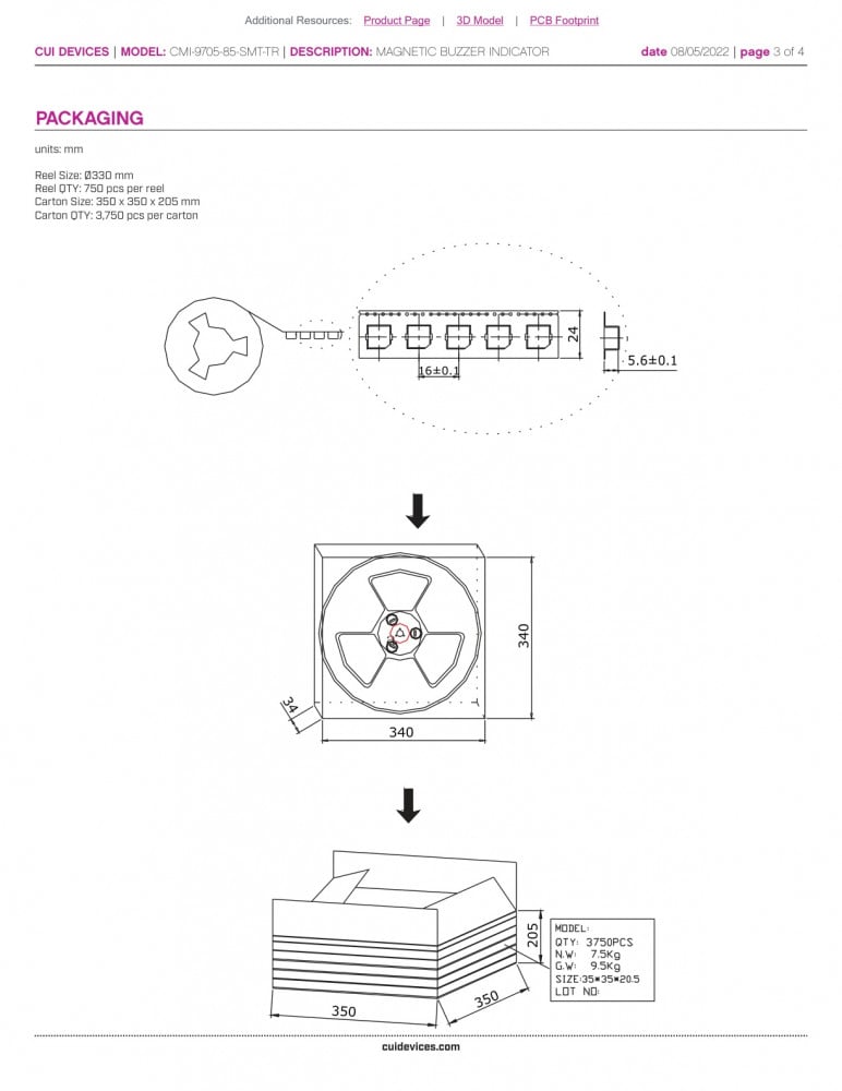 CMI-9705-85-SMT-TR datasheet page 3