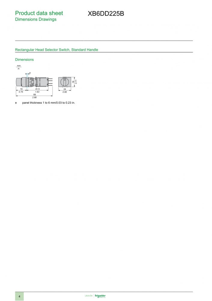 XB6DD225B technical document page 4