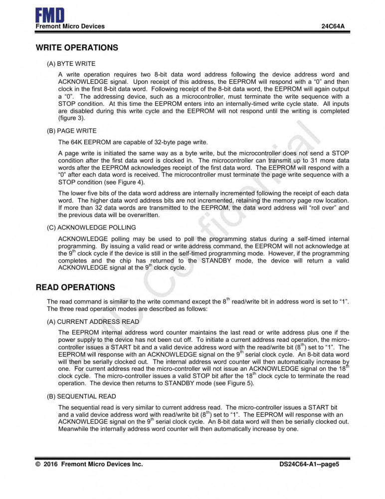 FT24C64A datasheet page 5