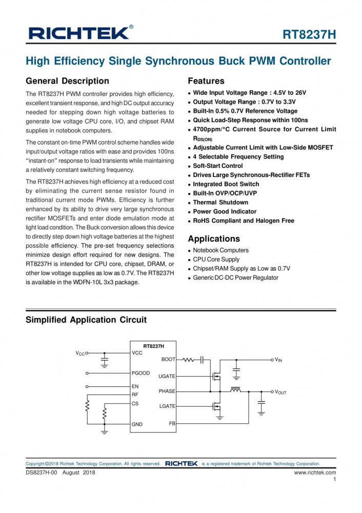 RT8237H datasheet page 1