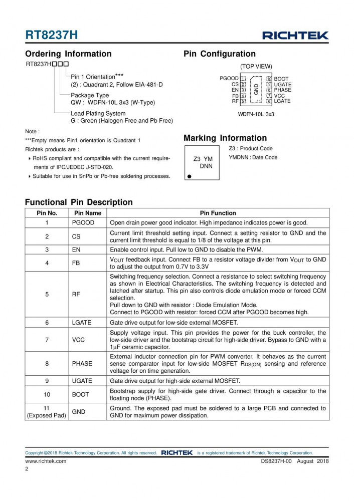 RT8237H datasheet page 2
