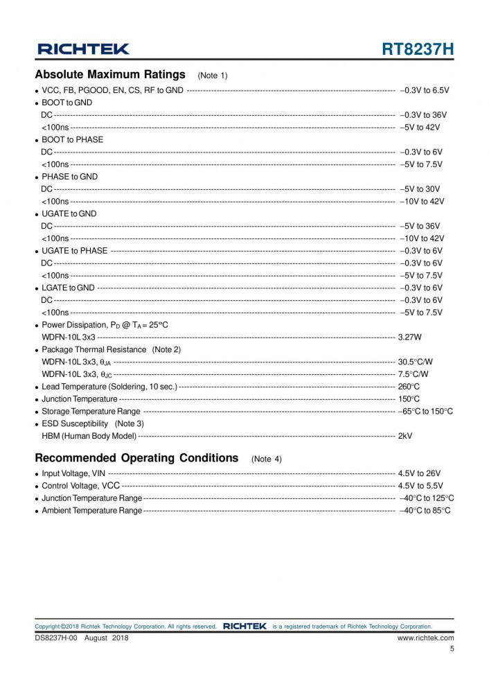 RT8237H datasheet page 5