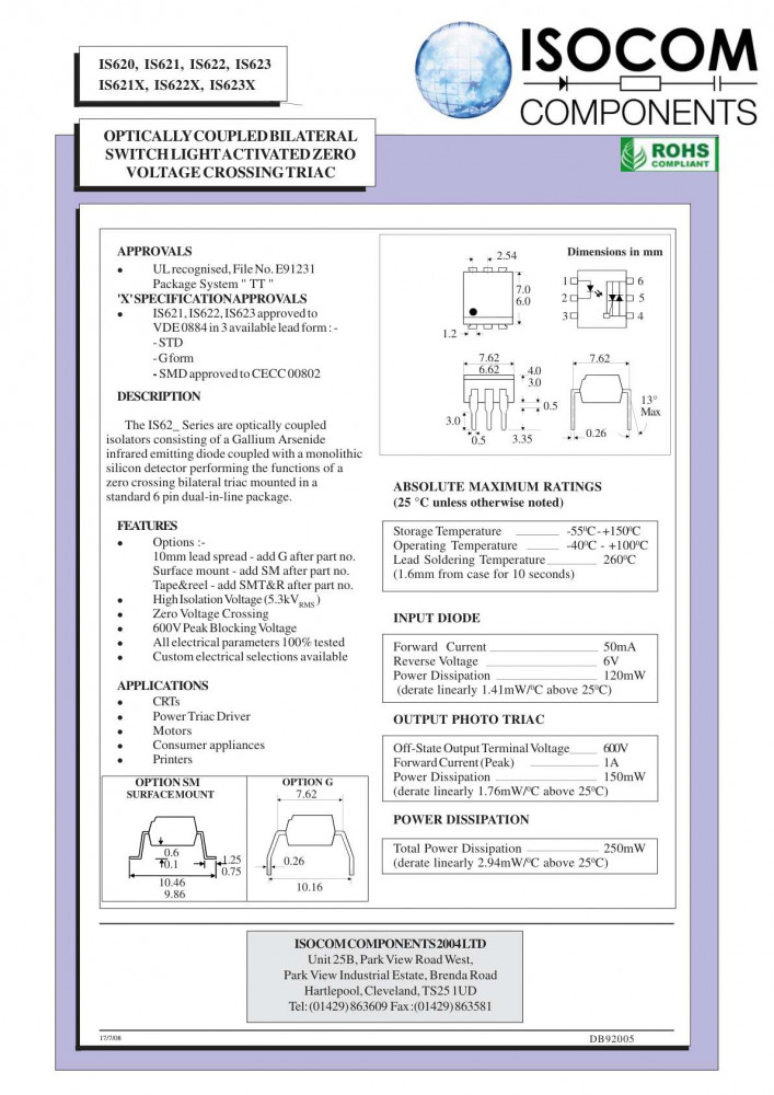 IS620 datasheet page image 1