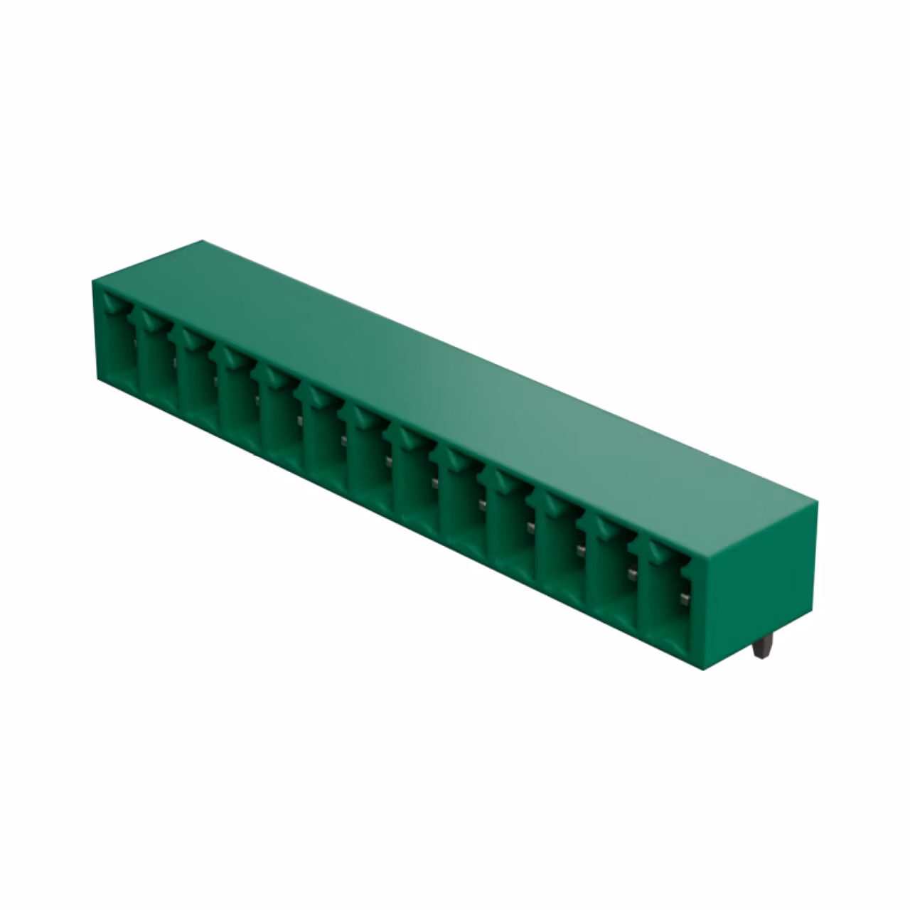 3.81mm Pitch Eurostyle Right-Angle PCB Header, Green Housing, 13 Circuits for sale