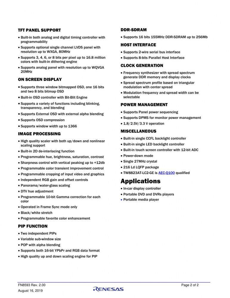 TW8823 technical document page 2