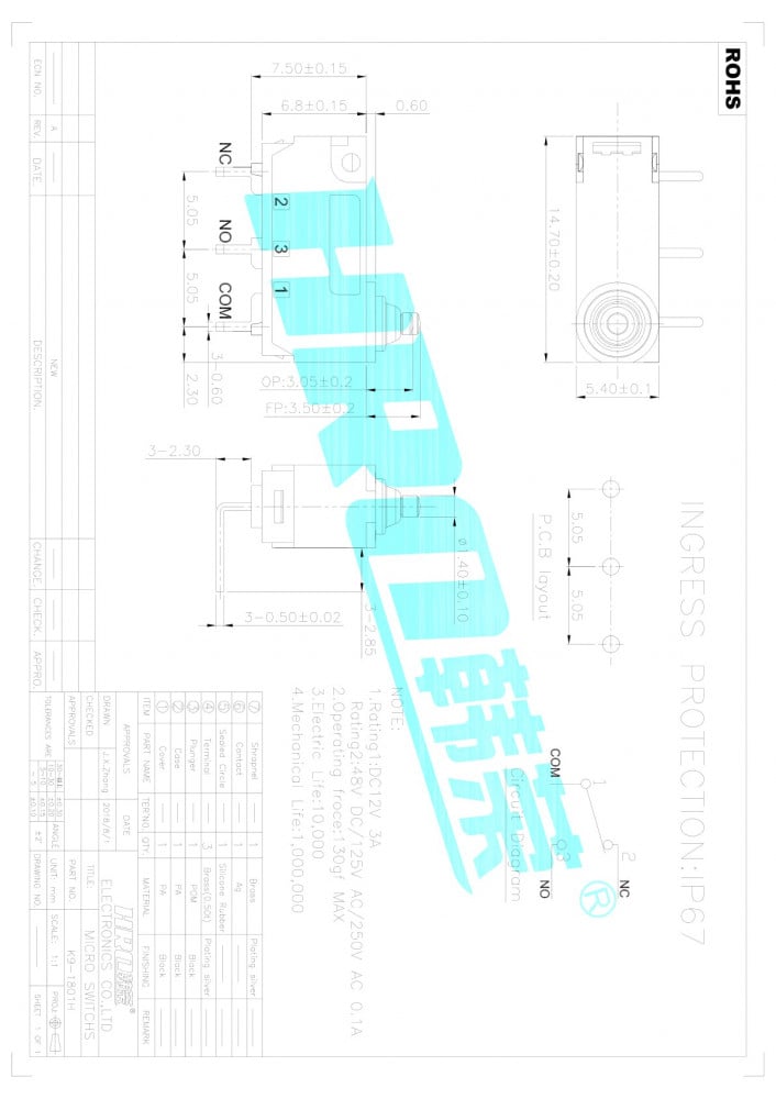 K9-1801H technical document page