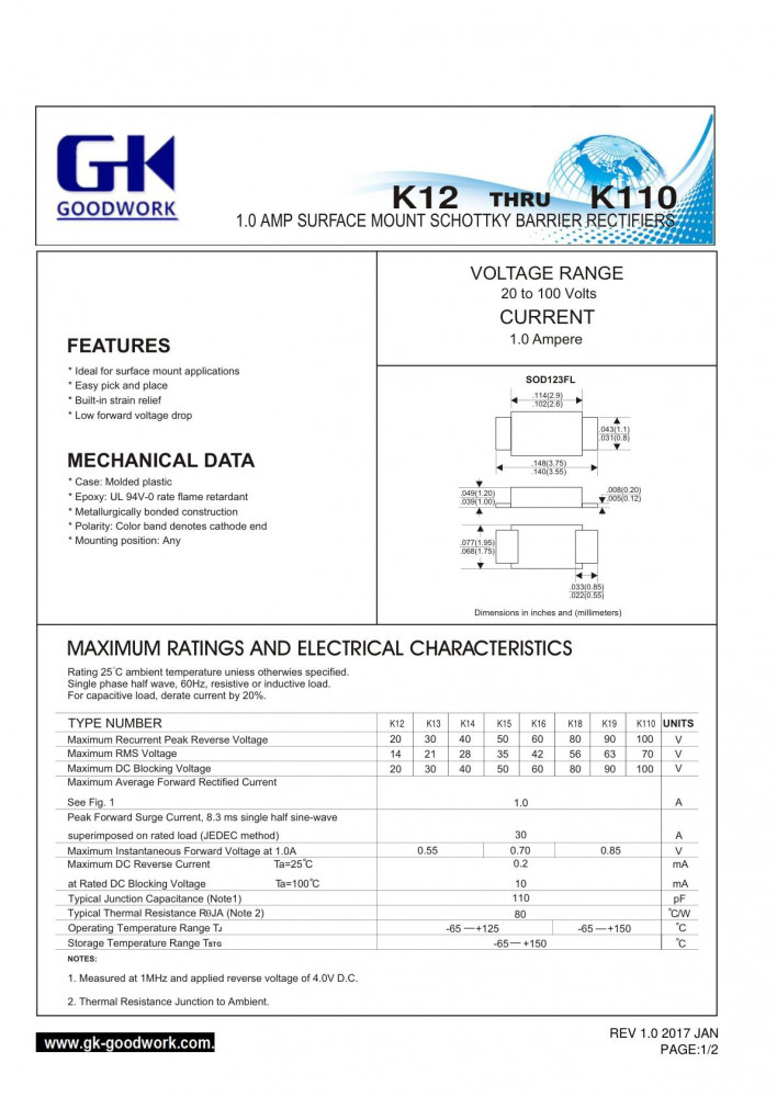 GOODWORK K12 datasheet page 1