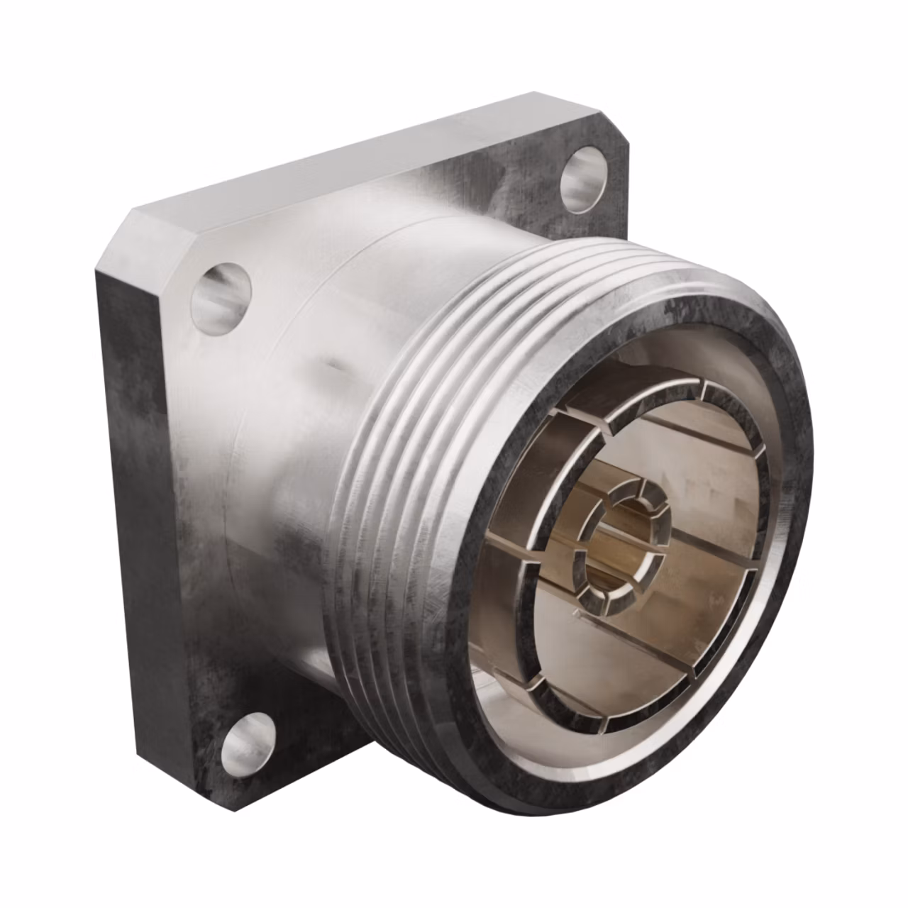 DIN 7/16 Jack, Straight, 4-Hole Flange Mount, One Piece Per Carton, 50 Ohms for sale