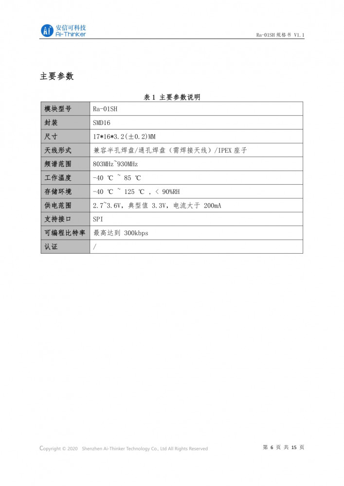 Ra-01SH-T technical document page 6