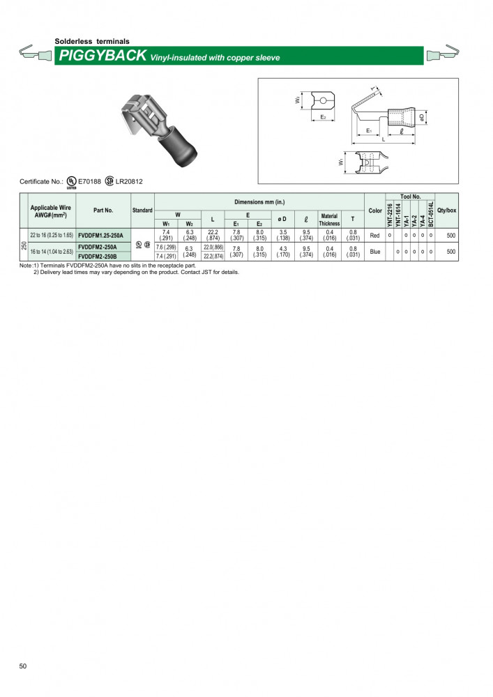 JST terminal datasheet page 5