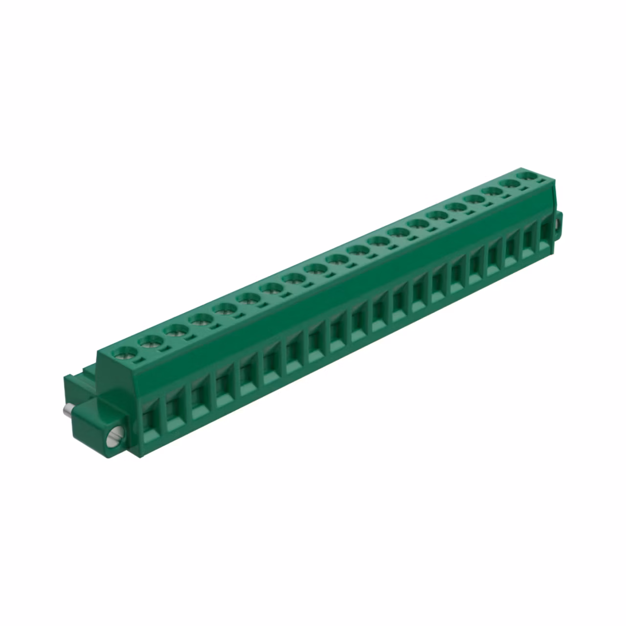 5.00mm Pitch Eurostyle Horizontal Plug, with Retention Screws and Standard Imprinting, Green Housing, Gold (Au) Plated, 20 Circuits for sale