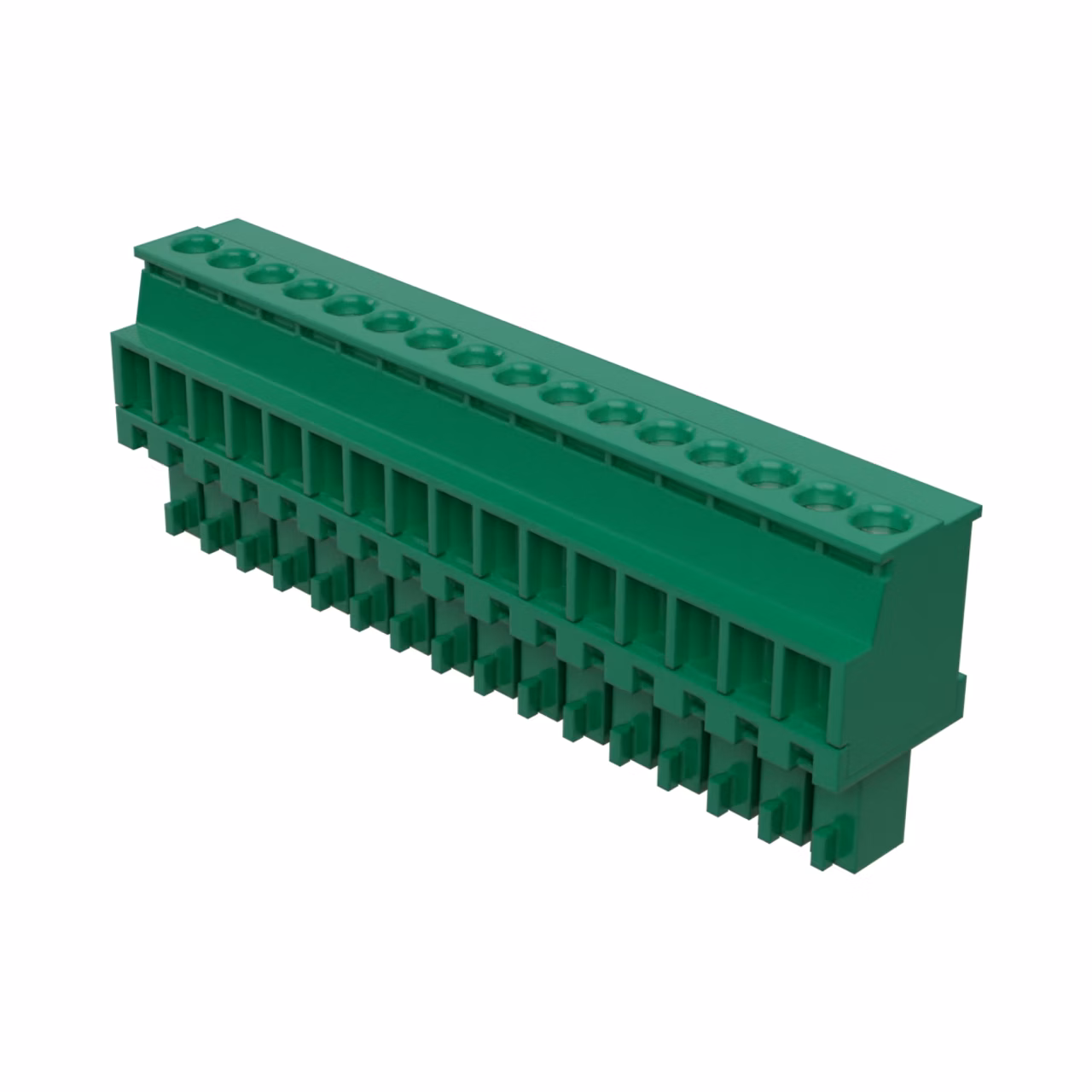 3.50mm Pitch Eurostyle Vertical Plug, with Standard Imprinting, Front Wire Entry, Green Housing, Gold (Au) Plated, 16 Circuits for sale