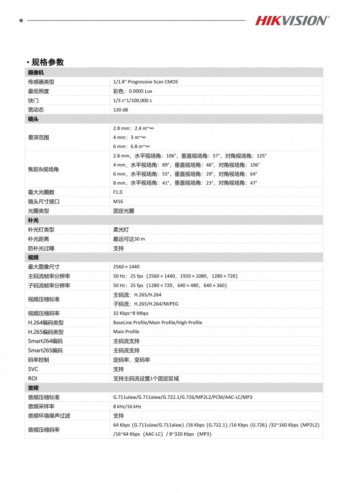 DS-2CD3T47SWDA4-L technical document page 2